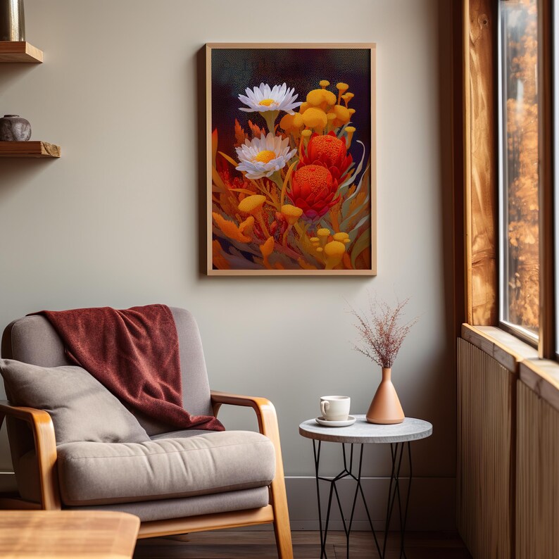 Native Australian Aboriginal Inspired Floral Print Artwork – Bold ...