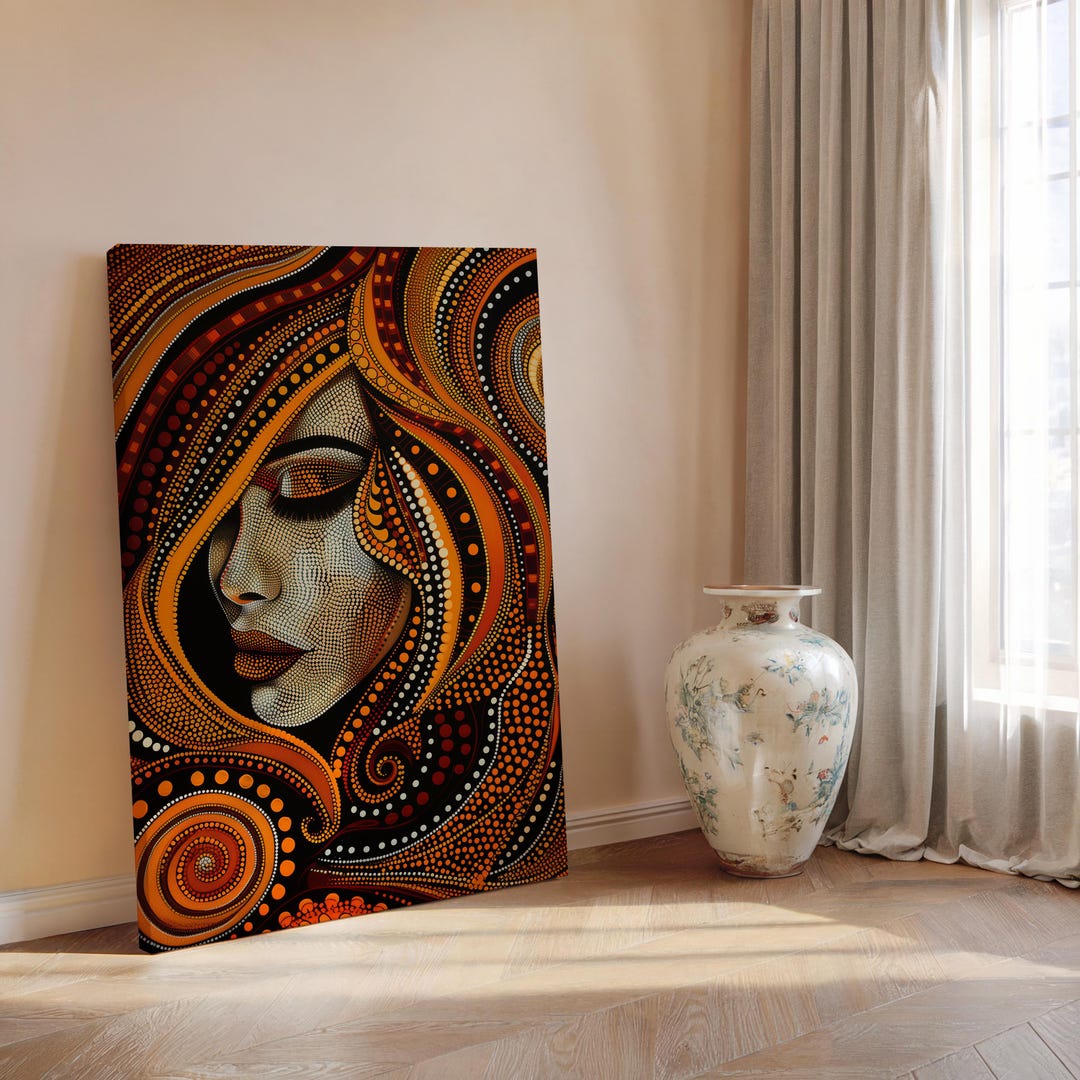 Indigenous Australian Painting Feminine Aboriginal Wall Art, Woman Dot ...