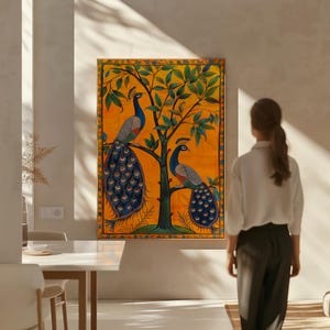 Beautiful Madhubani Style Artwork for Contemporary Wall Art, Vibrant ...