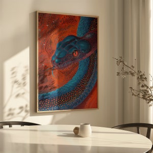 Bright Authentic Aboriginal Snake Artwork, Gallery Wall Art Poster ...