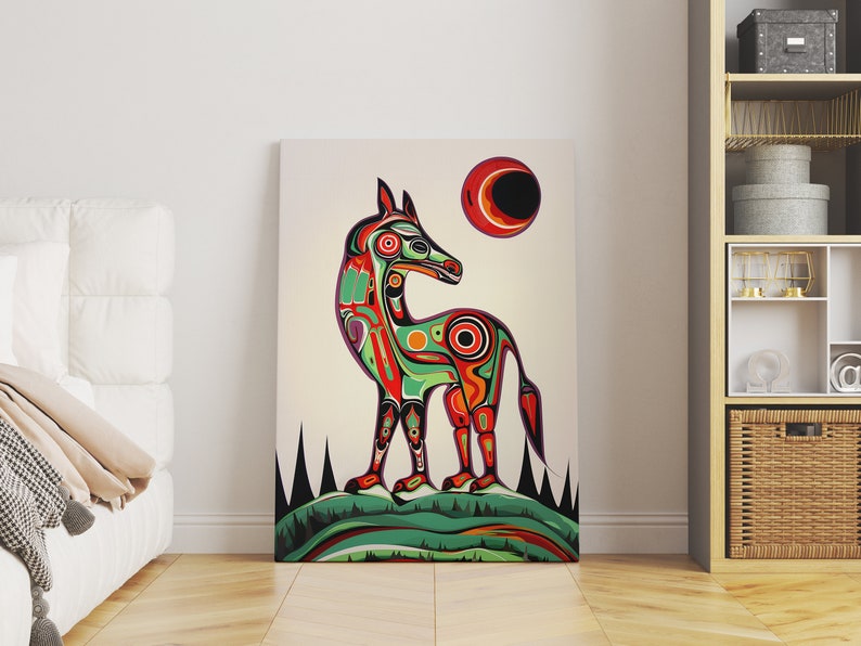 Aboriginal Artwork, Traditional Canadian Indigenous Art, Vibrant Animal ...