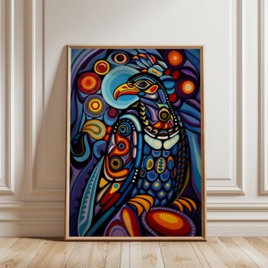 DIGITAL Native Canadian Eagle Aboriginal Style Wall Art, Colorful ...