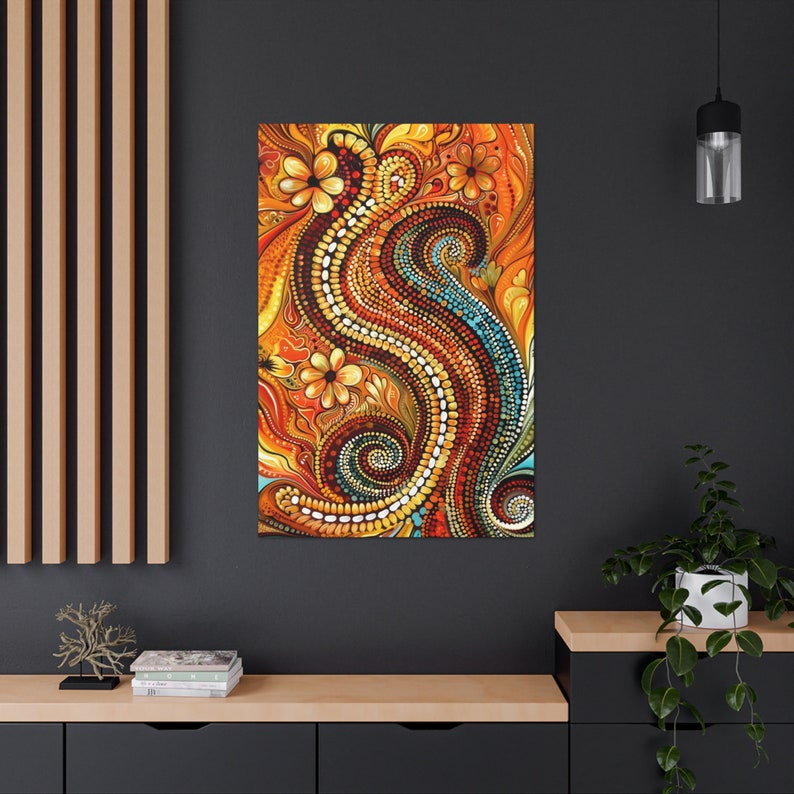 Abstract Meadow Aboriginal Wall Art Canvas, Indigenous Australian ...