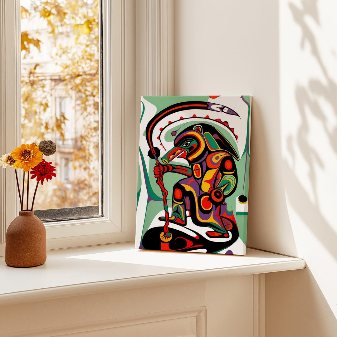 Canadian Aboriginal Artwork, Abstract Extra Large Canvas Inspired by ...