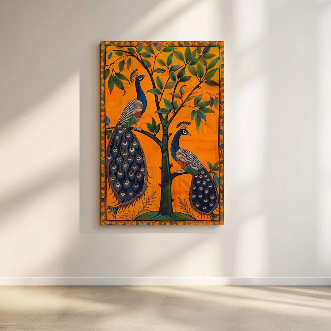 Beautiful Madhubani Style Artwork for Contemporary Wall Art, Vibrant ...