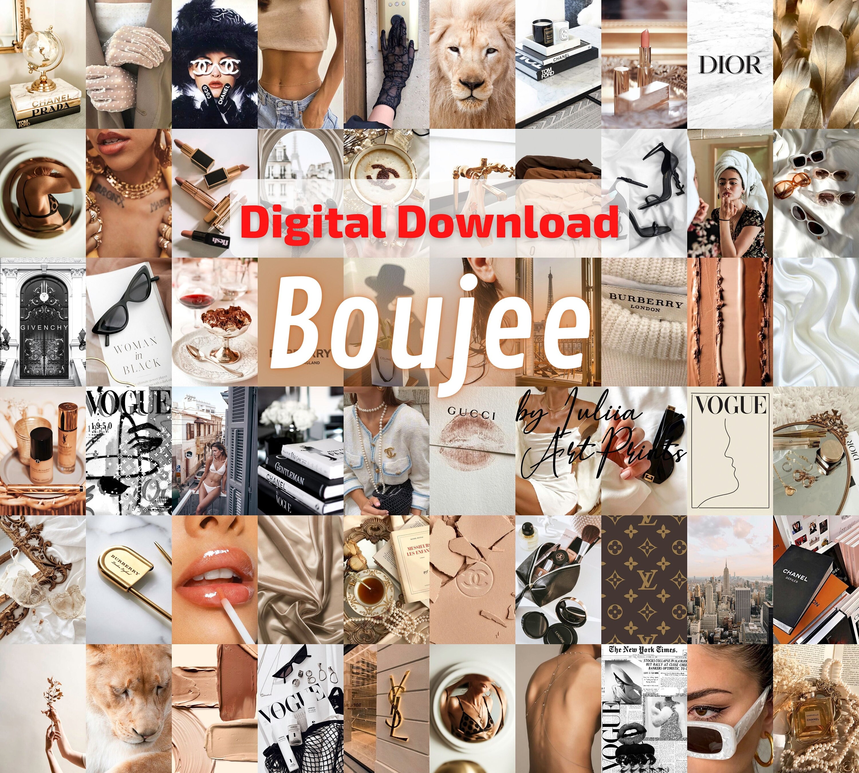 BOUJEE Wall Collage Kit Boujee Aesthetic Photo Collage Kit - Etsy