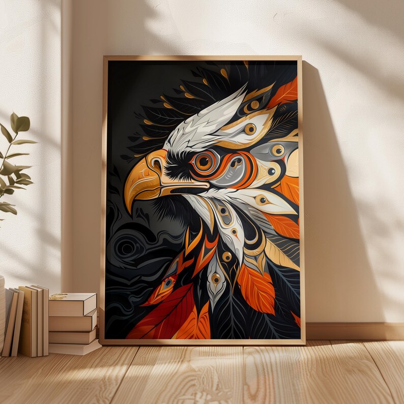 Eagle Aboriginal Style Art Print: Bold Native Bird Wall Decor - Etsy