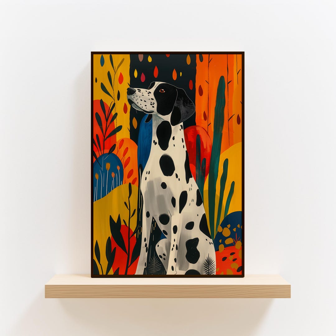Dopamine Dalmatian Dog Print, Whimsical Maximalist Wall Art, Vibrant ...