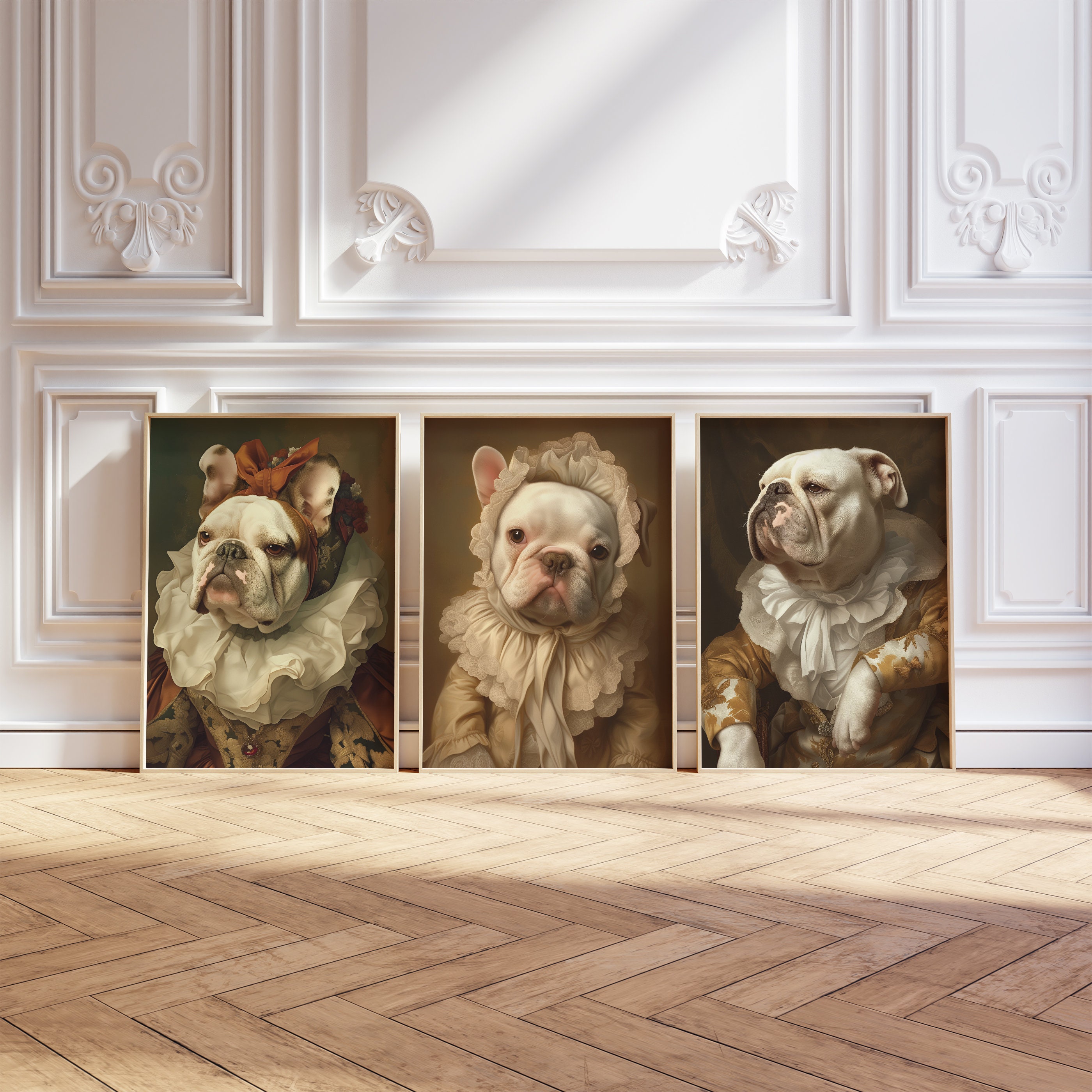 Set of 3 Prints Renaissance Animal Portrait, Royal Pet Portrait ...