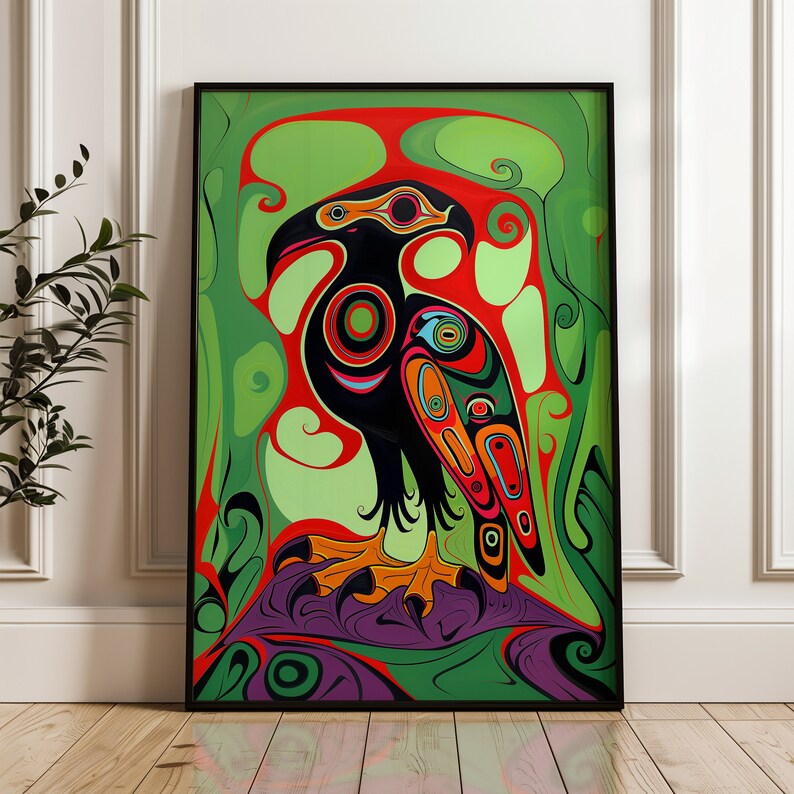 Eagle Canadian Aboriginal Artwork, Colorful Wall Art, Traditional ...