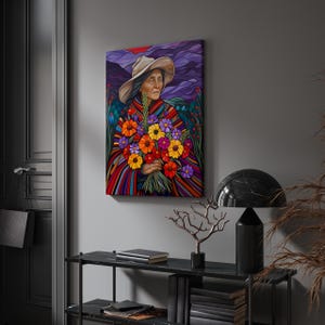 Grandmother Aboriginal Style Print on Canvas, Extra Large Indigenous ...