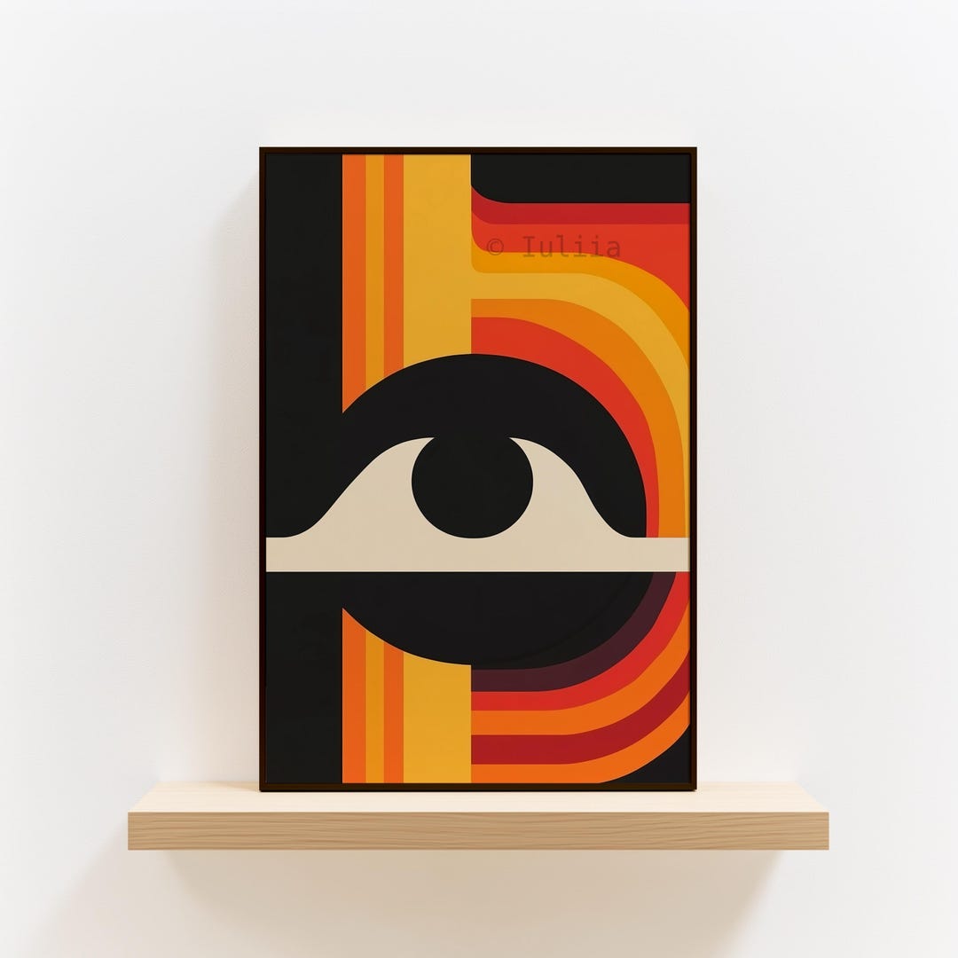 Mid Century Modern Eye Art Print – Statement Piece With Bold Colors ...