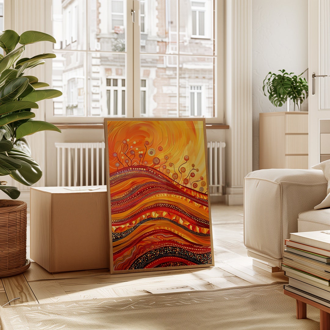 Extra Large Aboriginal Print Vibrant Aboriginal Wall Art, Dot Painting ...