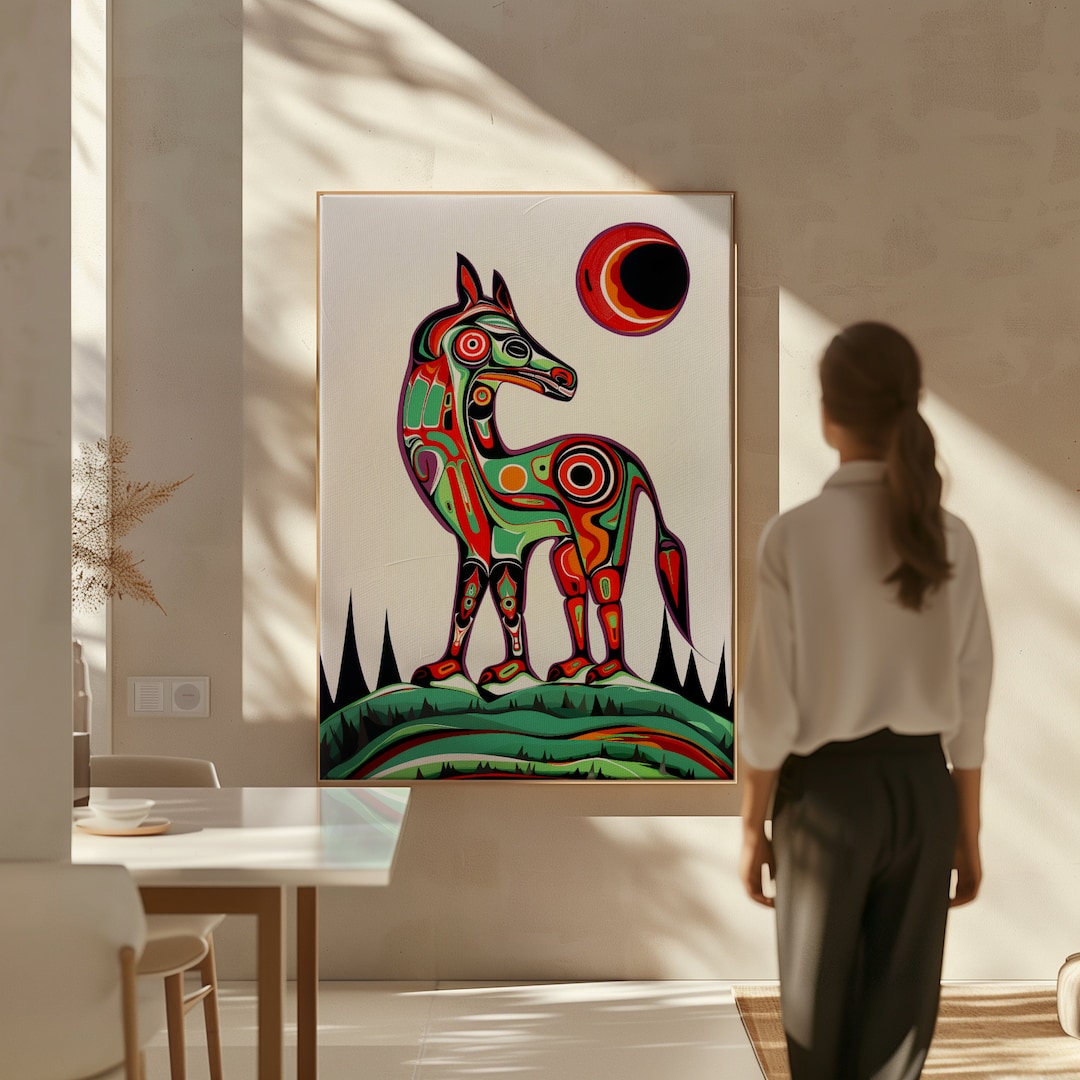 Aboriginal Artwork, Traditional Canadian Indigenous Art, Vibrant Animal ...