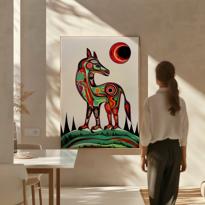 Aboriginal Artwork, Traditional Canadian Indigenous Art, Vibrant Animal ...