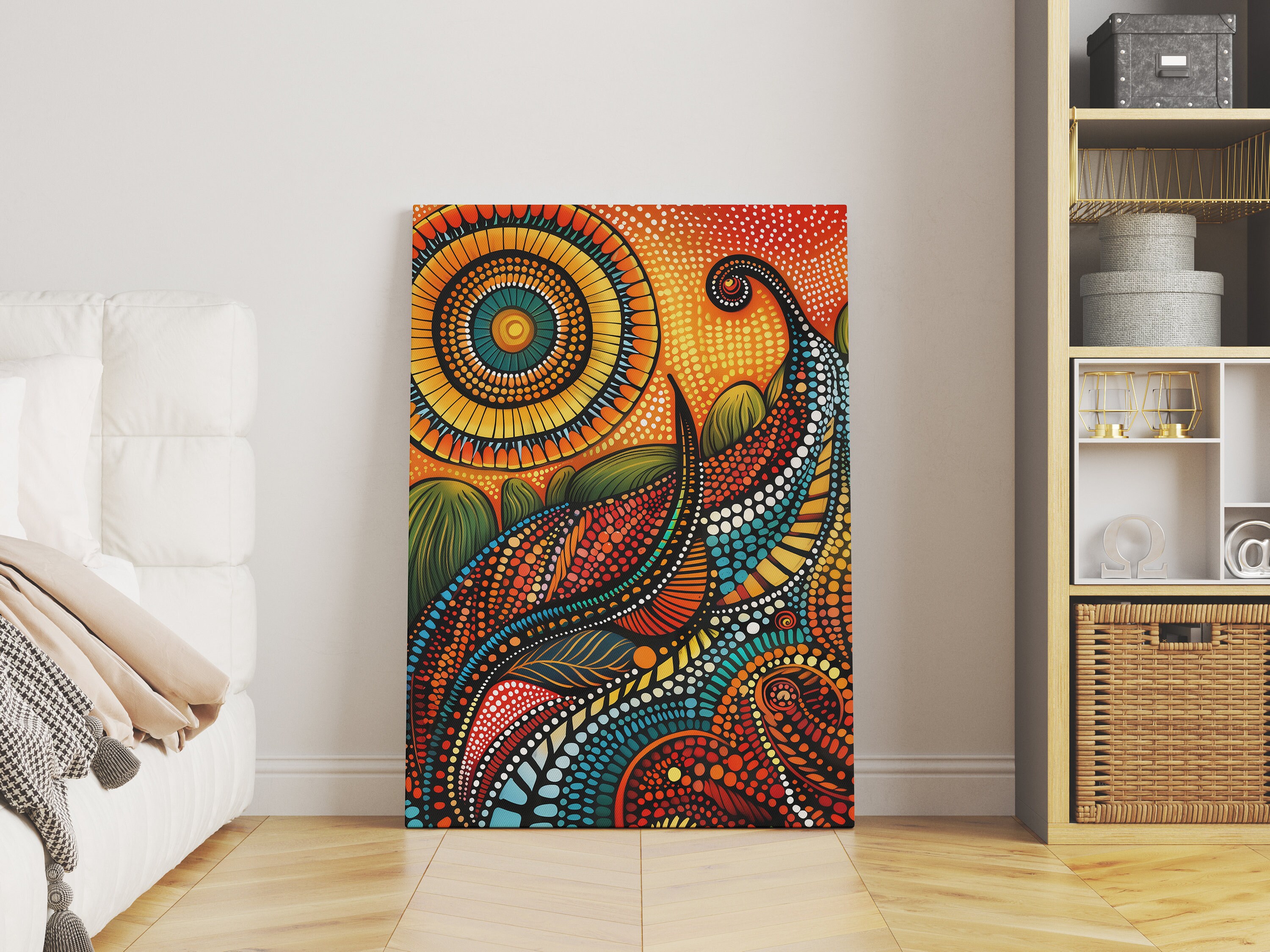 Authentic Aboriginal Artwork Canvas Extra Large Dreamtime Dot Painting ...