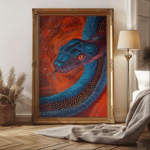 Bright Authentic Aboriginal Snake Artwork, Gallery Wall Art Poster ...