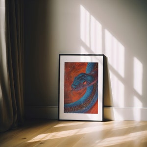 Bright Authentic Aboriginal Snake Artwork, Gallery Wall Art Poster ...