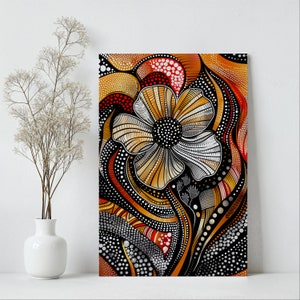 Flower Aboriginal Australian Canvas Art, Beautiful Dreamtime Dot ...