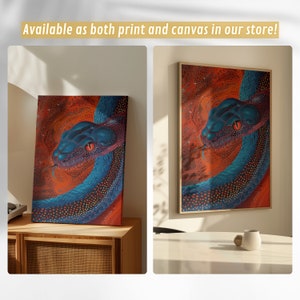 Bright Authentic Aboriginal Snake Artwork, Gallery Wall Art Poster ...