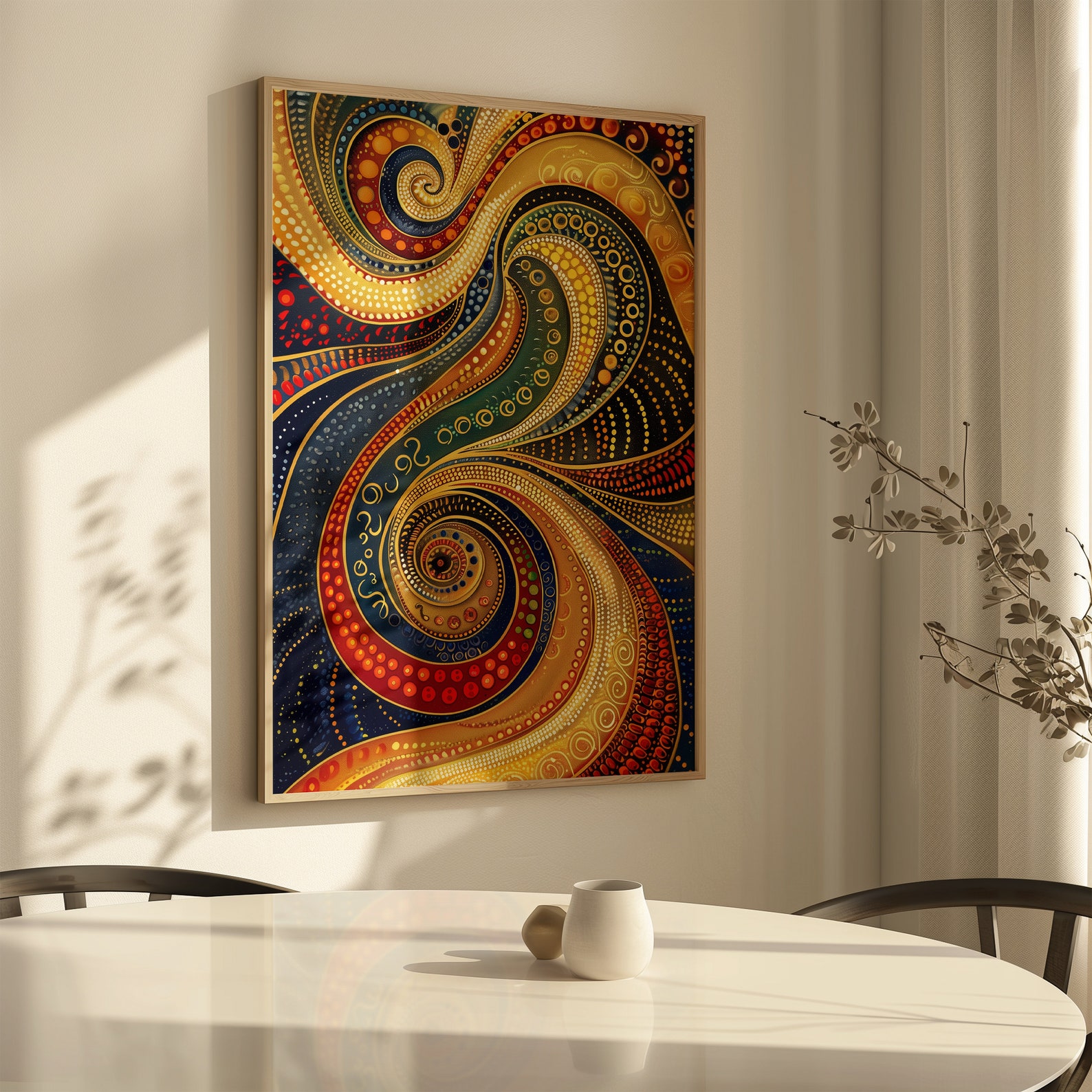 Australian Aboriginal Dreamtime Art Poster Vibrant Dot Painting ...