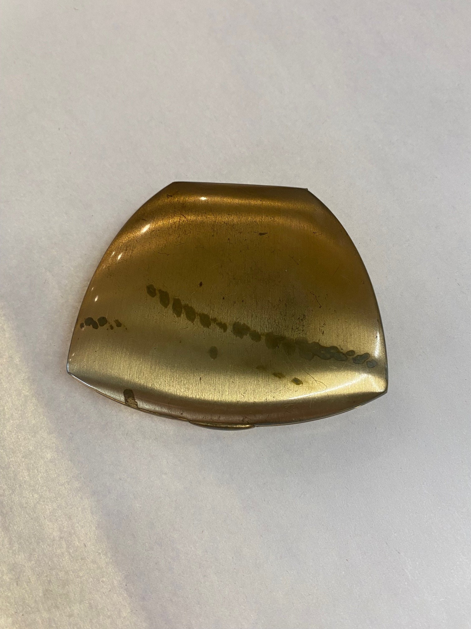 Vintage/antique Elgin American Brass Mirror and Powder Clam Shaped ...