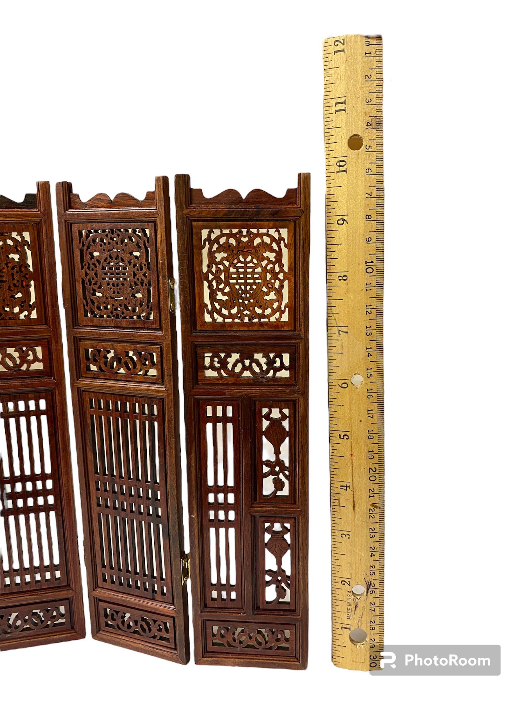 Intricate Miniature Folding Wood Screen - Etsy