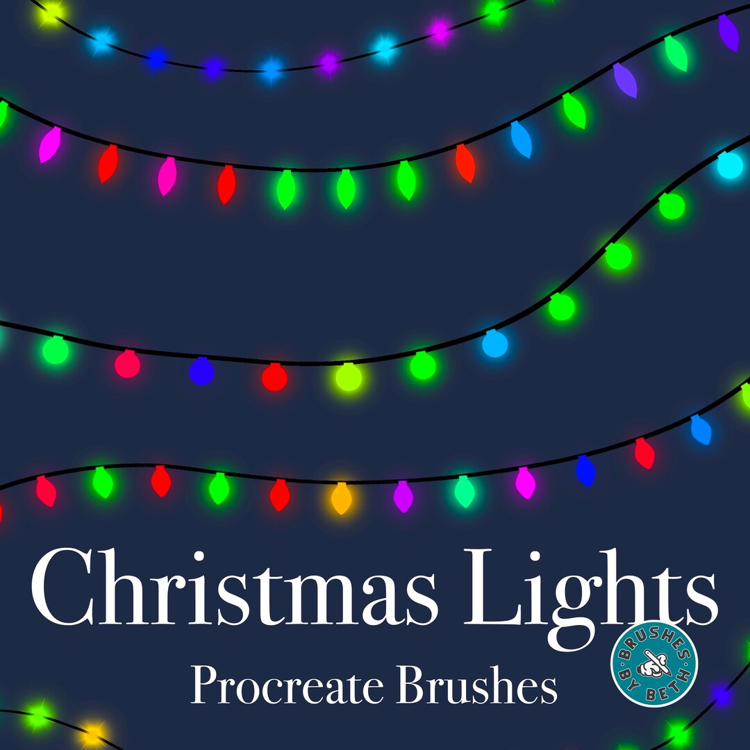 14 Christmas Light Procreate Brushes String Light Brushes Fairy Light ...