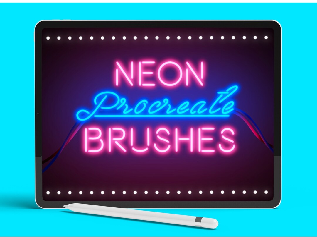8 Neon Procreate Brushes + Swatches | Glow Pen Brushes | Digital ...