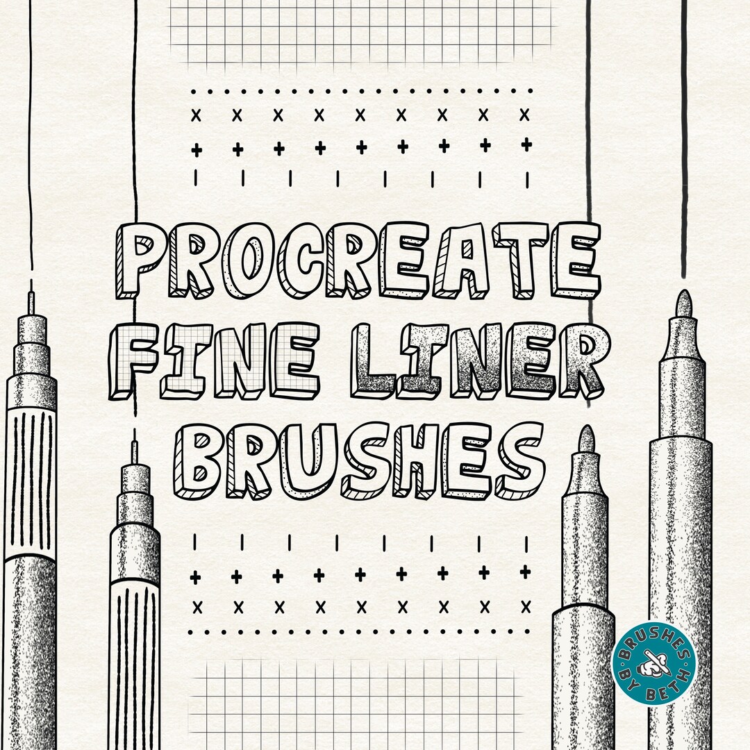 27 Procreate Fine Liner Brushes Procreate Line Art Stipple Brushes ...