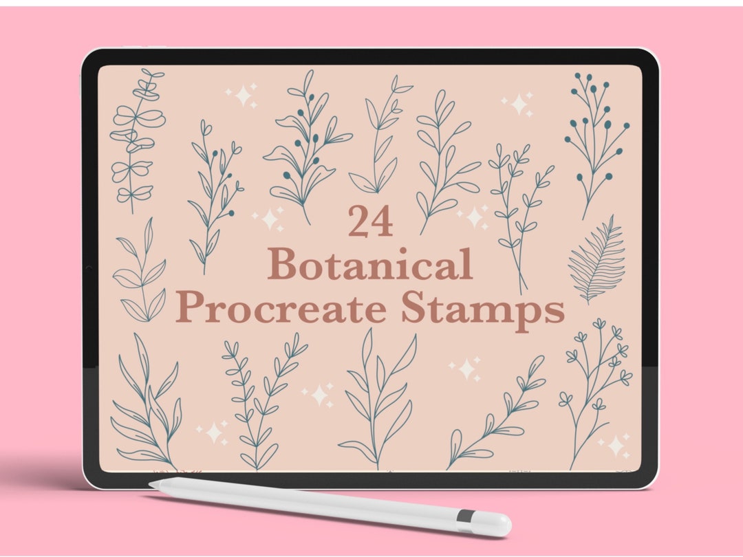 24 Botanical Procreate Stamps Procreate Leaves Procreate Plants ...
