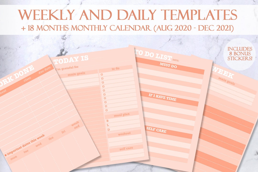 Daily and Weekly Templates and to Do Lists | Notability, Goodnotes ...