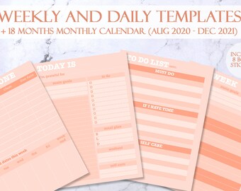Daily and Weekly Minimalist Planner Templates Notability - Etsy