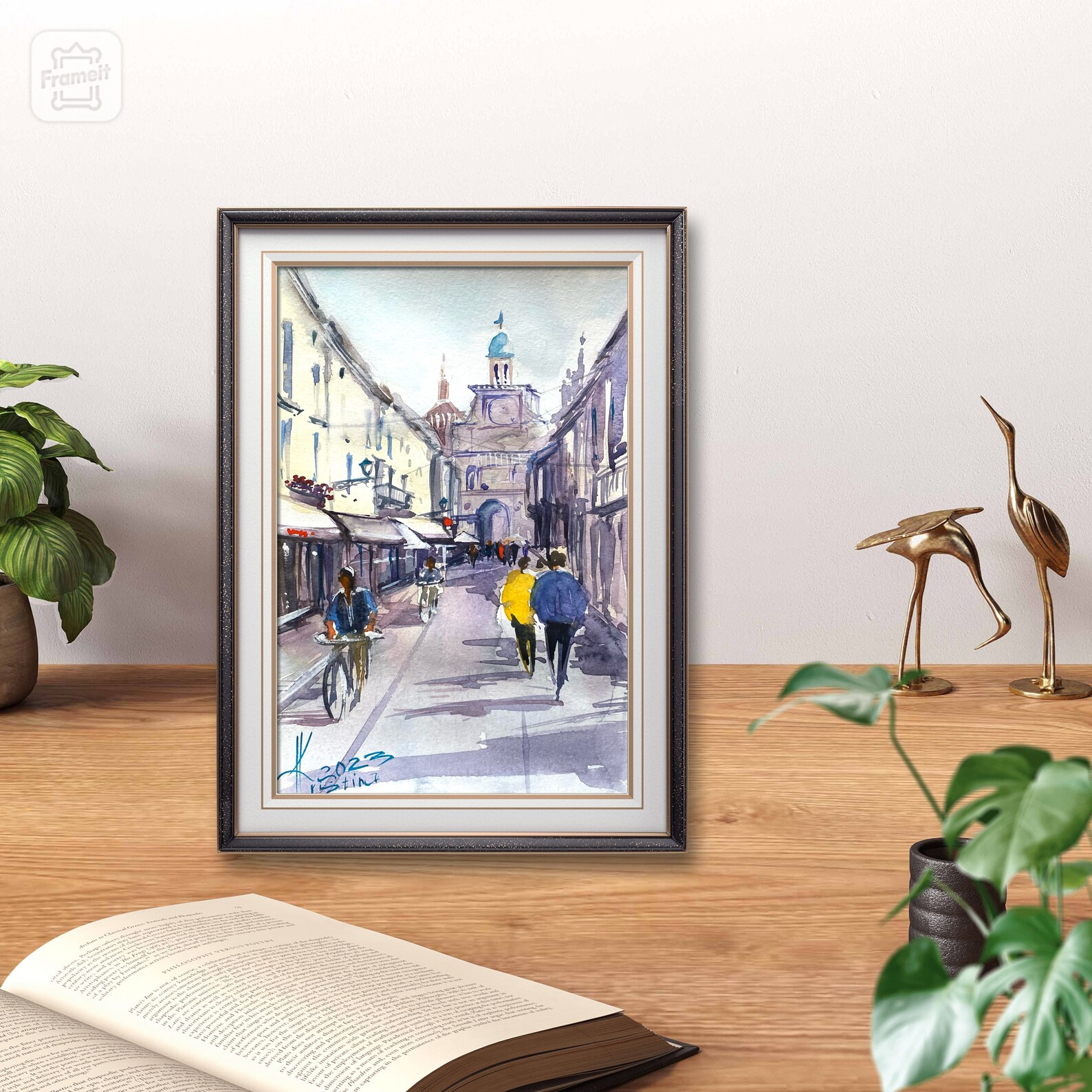 Italy Original Watercolor Painting Crema City Artwork Italian Travel ...