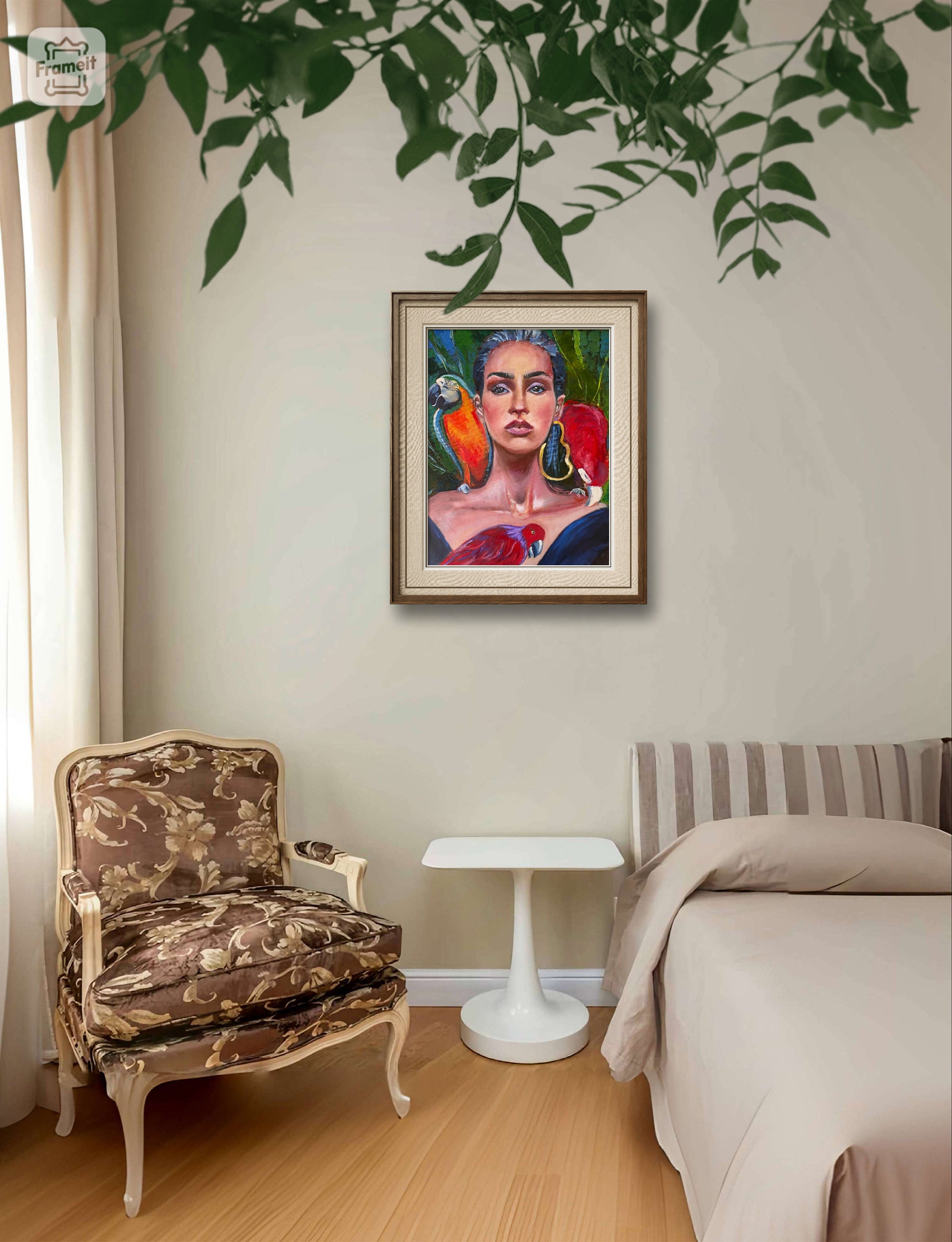 Beautiful Young Lady With Parrots Original Oil Painting 16x20on ...