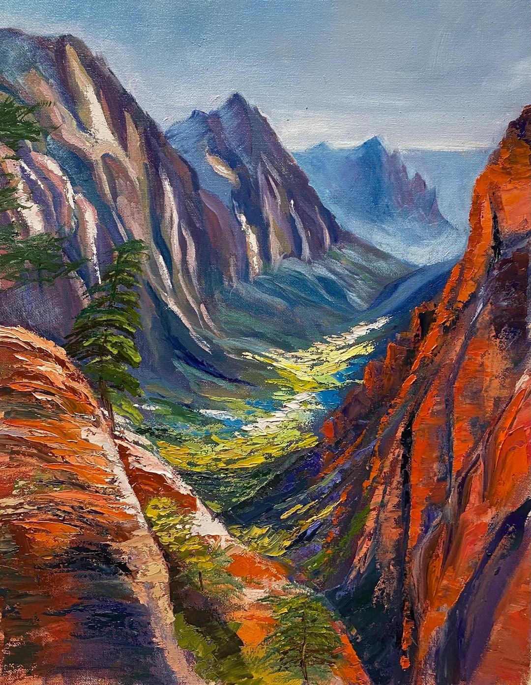 Zion National Park Original Oil Painting American Landscape Art Gift ...