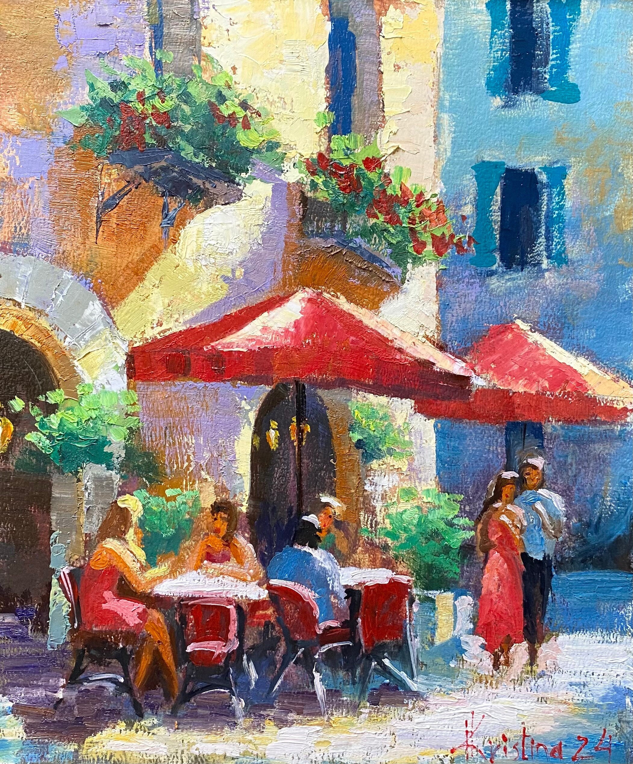 Simple Italian Cafe Watercolor Painting Italian Cafe Art Etsy