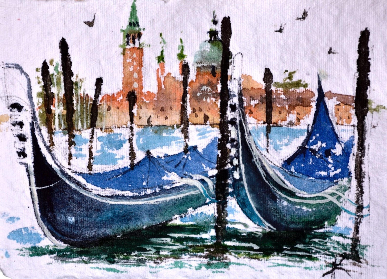 Venice Gondola Print: Original Watercolor Painting, Italy Travel Art - Etsy