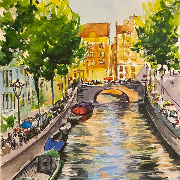 Amsterdam Painting Original Watercolor - Etsy