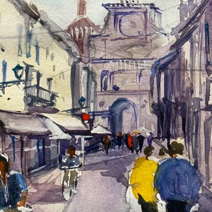 Italy Original Watercolor Painting Crema City Artwork Italian Travel ...