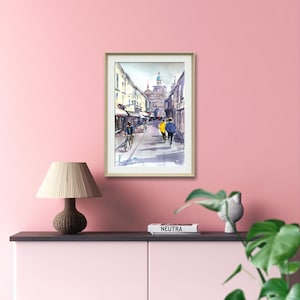 Italy Original Watercolor Painting Crema City Artwork Italian Travel ...