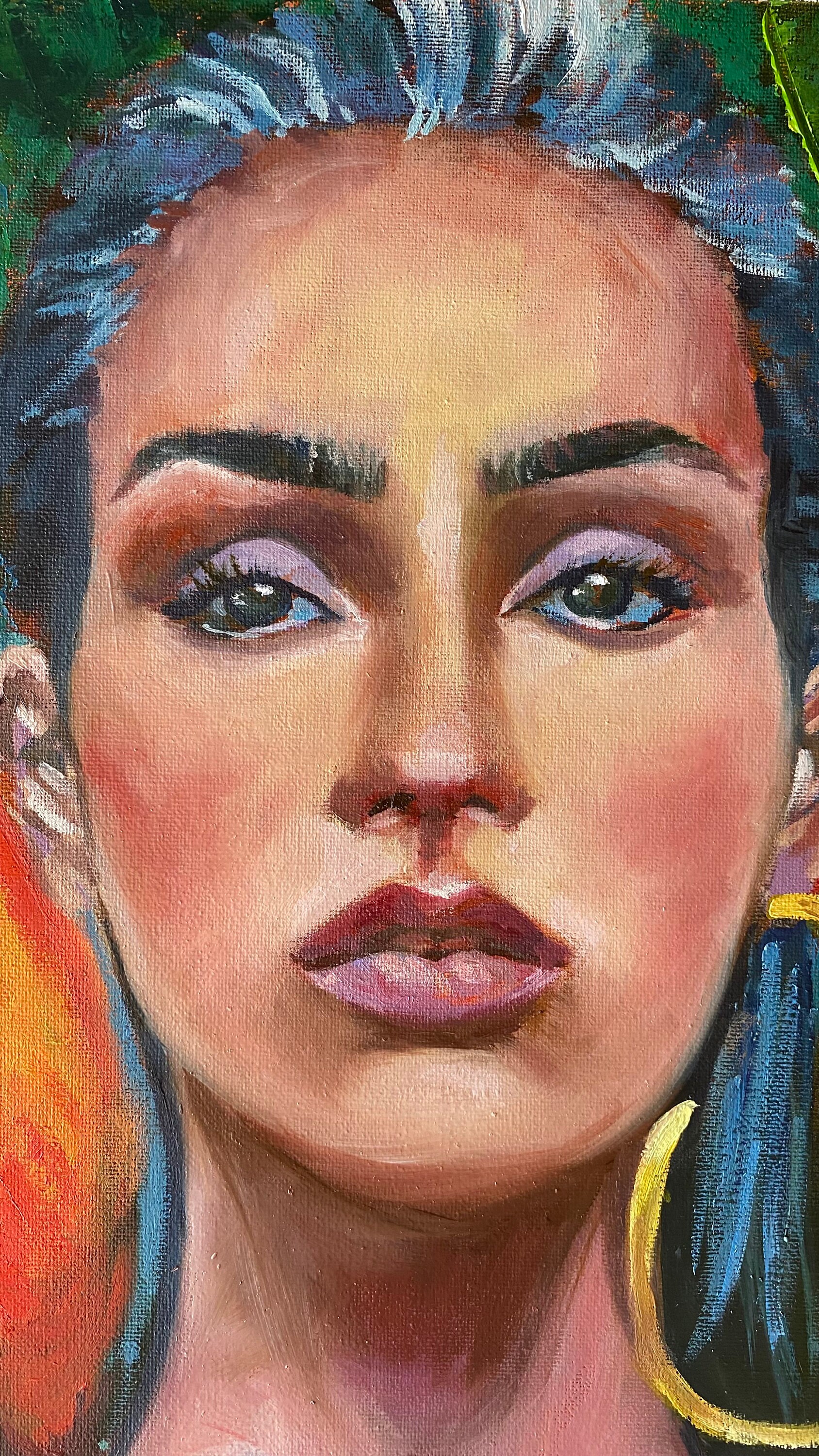 Beautiful Young Lady With Parrots Original Oil Painting 16x20on ...