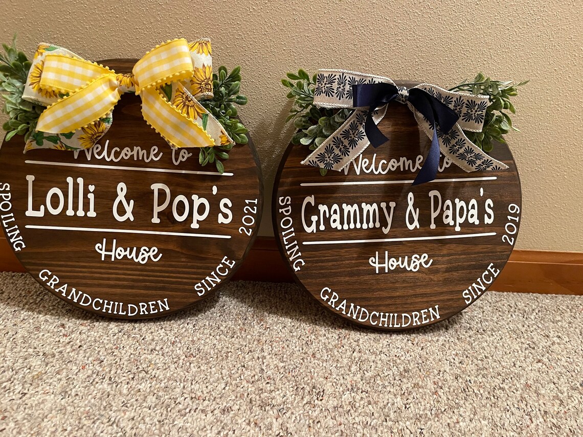 Personalized Welcome Sign Grandchildren Spoiled Here - Etsy