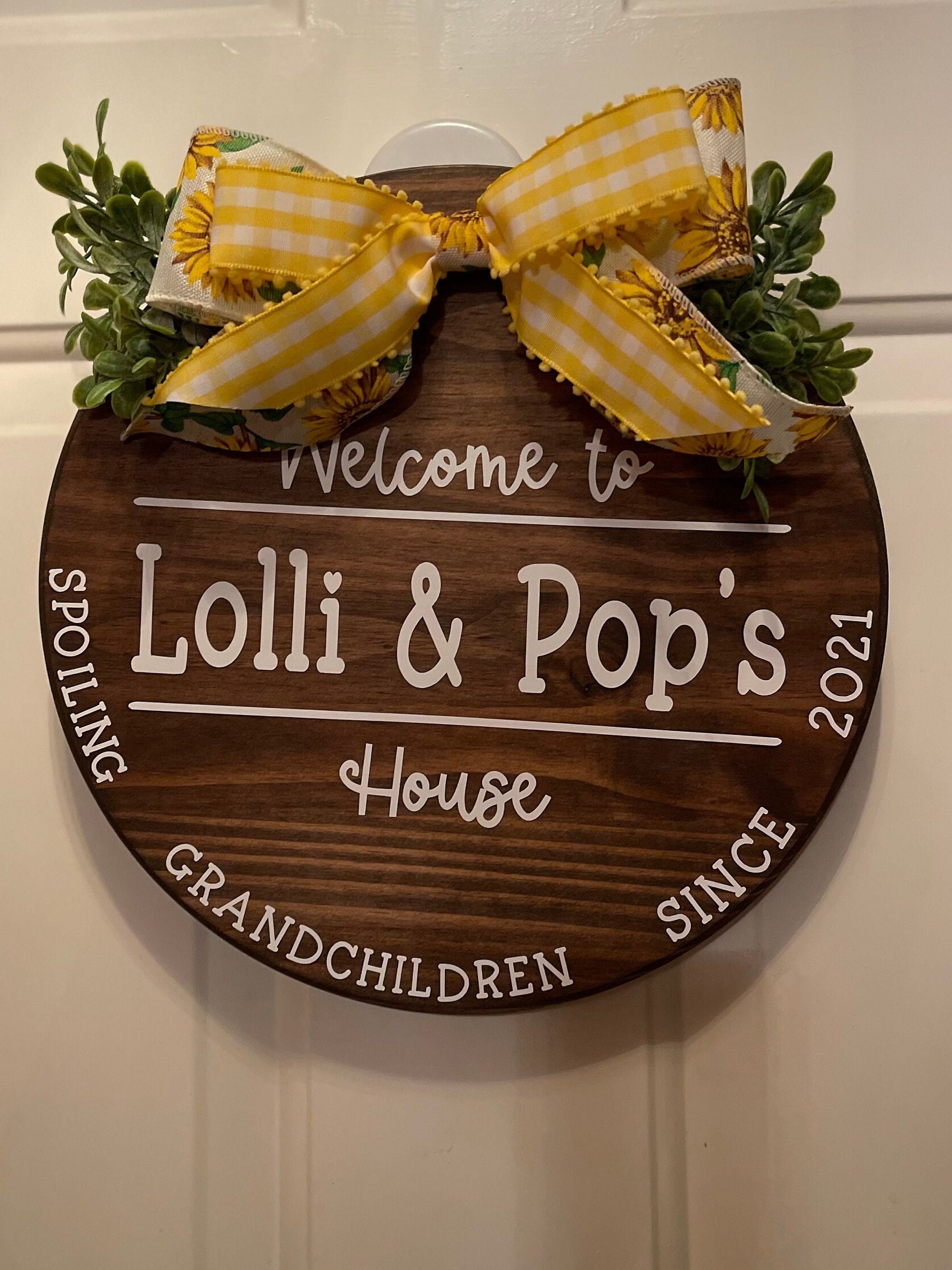 Personalized Welcome Sign Grandchildren Spoiled Here - Etsy