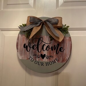 Farmhouse Welcome Wood Round - Etsy