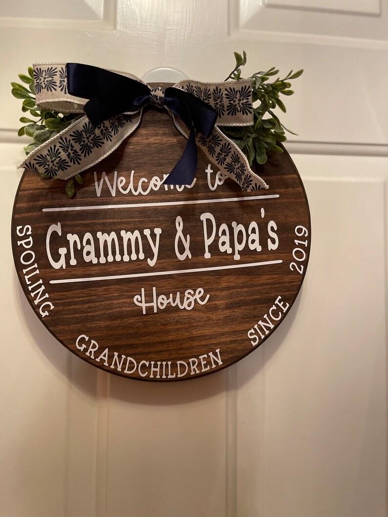 Personalized Welcome Sign Grandchildren Spoiled Here - Etsy