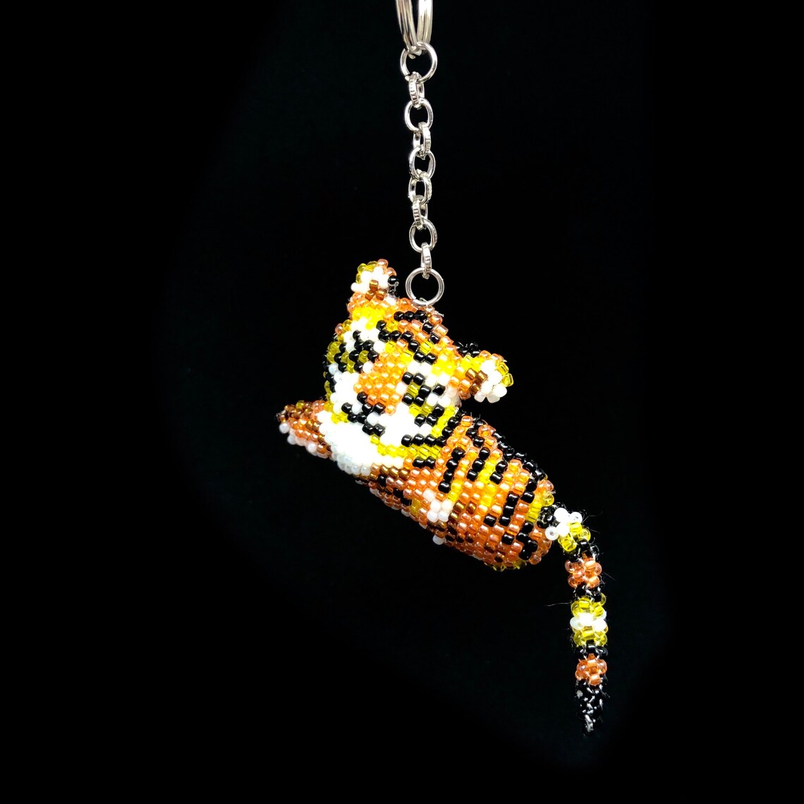 Beaded Tiger Keychain Beaded Ornament Beaded Toy Unique | Etsy