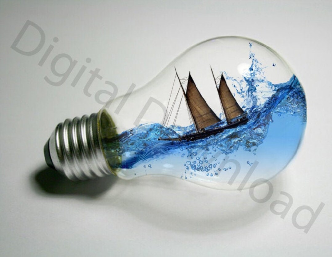 Ship in a Lightbulb - Digital Download - Etsy