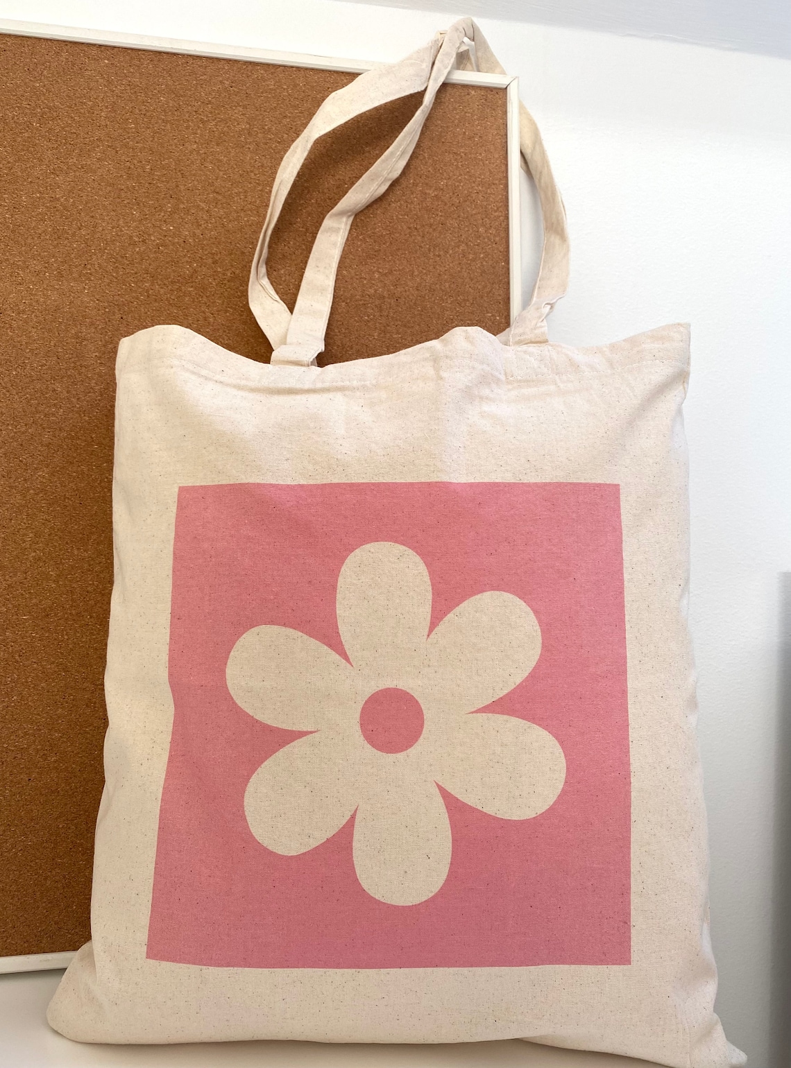 Flower Tote Bag Cute Tote Bag Cotton Reusable Flower - Etsy