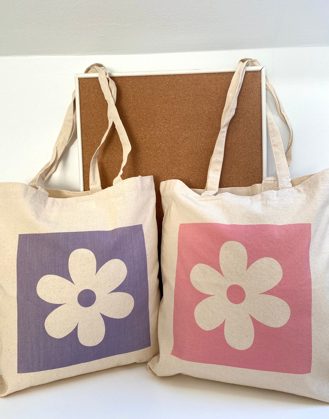 Flower Tote Bag Cute Tote Bag Cotton Reusable Flower - Etsy